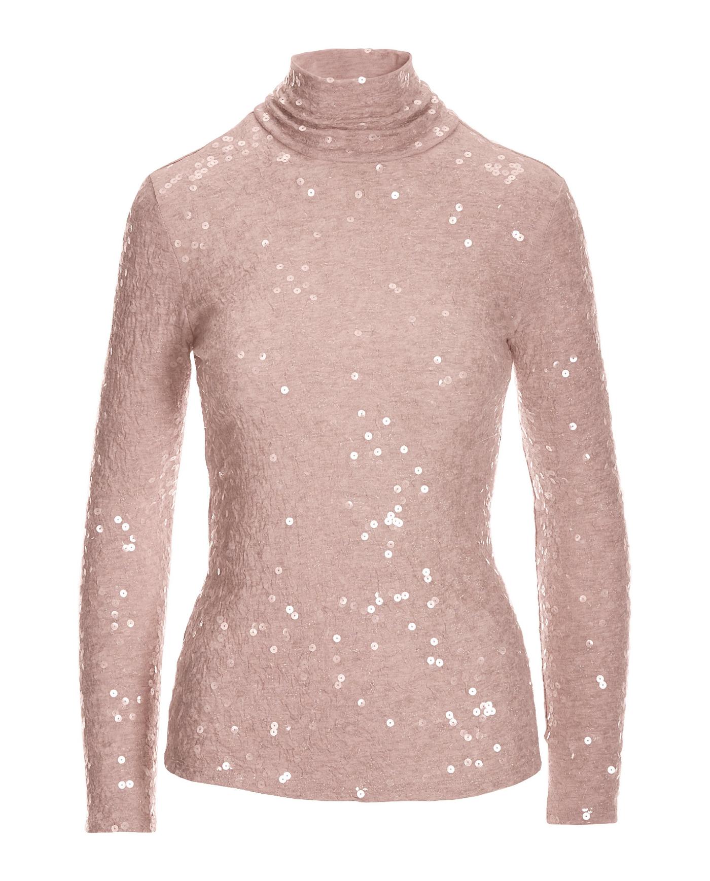Sequin Knit Turtleneck Top - Mauve | Boston Proper Sequin Knit Turtleneck Top - Mauve | Boston Proper